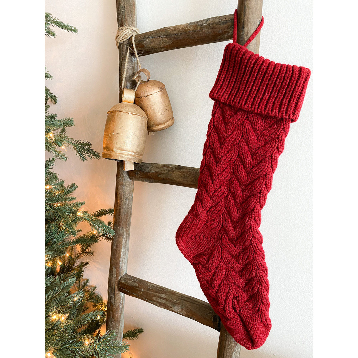 Red Knitted Christmas Stocking – Busa Designs
